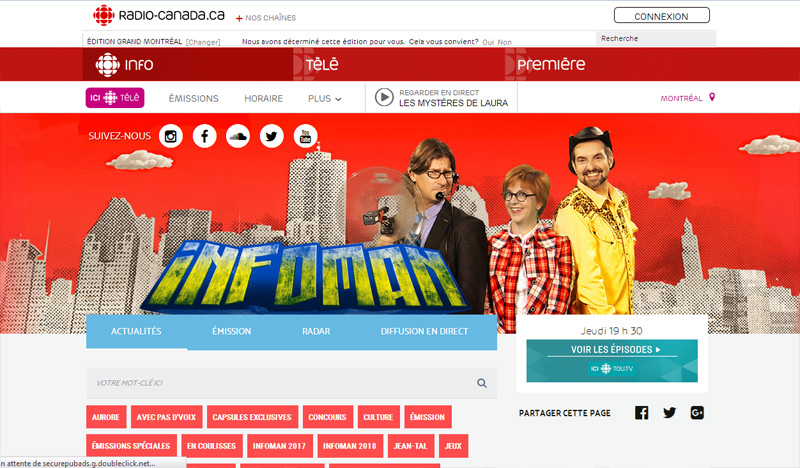 Canaux de Télévision disponiblent avec une antenne TV au Québec